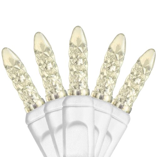 M5 Warm White LED Christmas Tree Lights on White Wire - Wintergreen ...