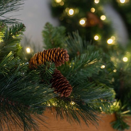 Mixed Noble Prelit Commercial LED Holiday Garland, Warm White Lights ...