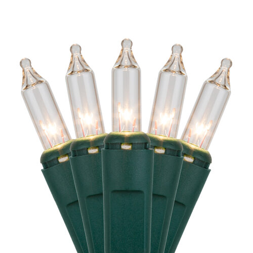 50 Clear Mini Lights, Green Wire, 6" Spacing-Wintergreen Corporation ...