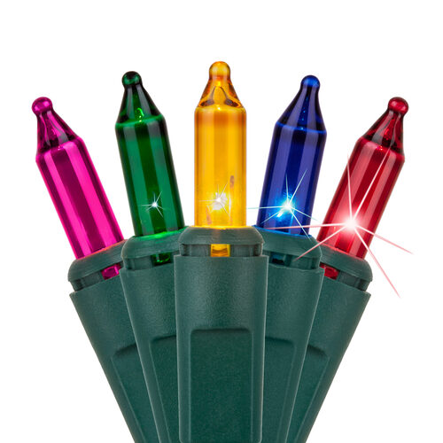 140 Multi Color Chasing Lights, Green Wire, 4" Spacing-Wintergreen ...