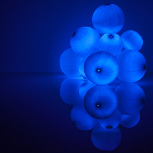 Battery Operated Blue Ball Ornament Light Set, 10 Blue LED Lights ...
