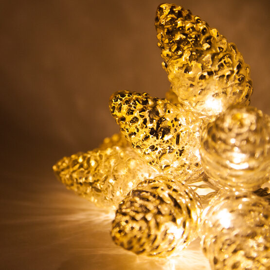 Battery Operated LED Iridescent Pinecone String Lights, 10 Warm White Lights - Wintergreen ...