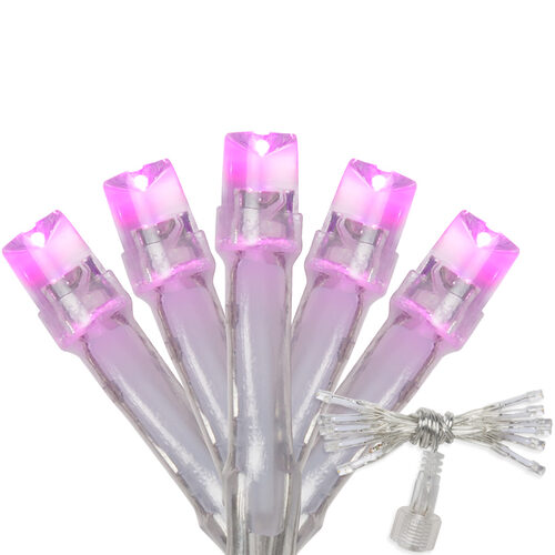 Aurora Superstar TM Light String, 12 Pink LED Mini Lights, Clear Wire ...