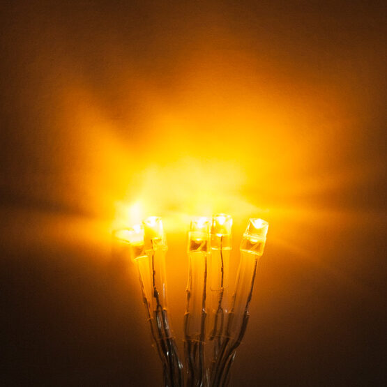 Aurora Superstar TM Light String, 12 Amber LED Mini Lights, Clear Wire ...