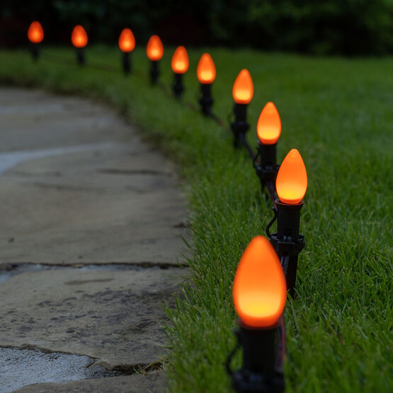 Halloween Pathway Lights - C7 Amber Smooth Opticore Halloween LED ...